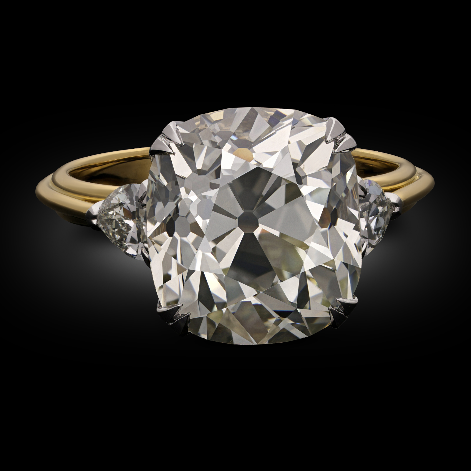 7.50ct Old Mine Cushion Cut Diamond Ring